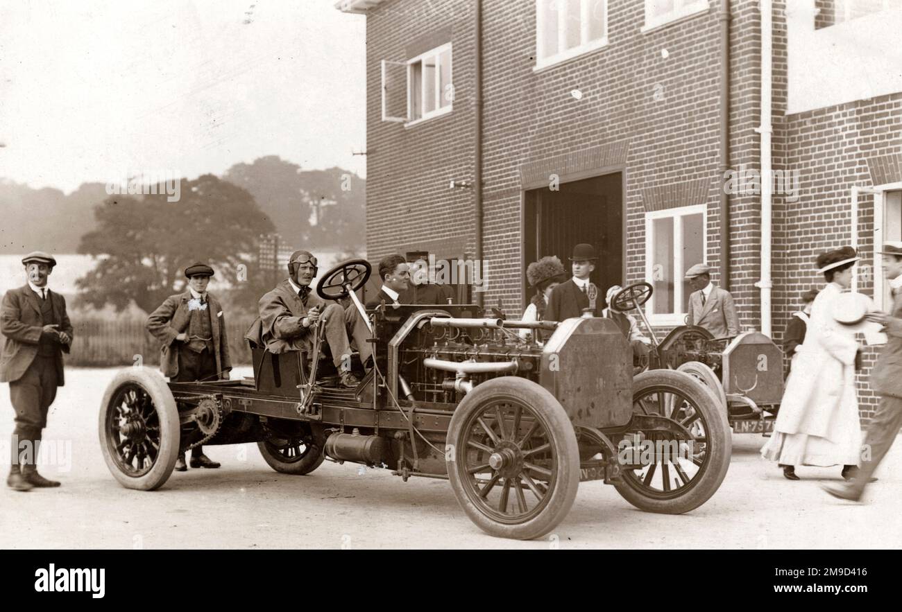 July Meeting, 1908 - Sir George Abercrombie in Fiat outside Clubhouse Stock Photo - Alamy