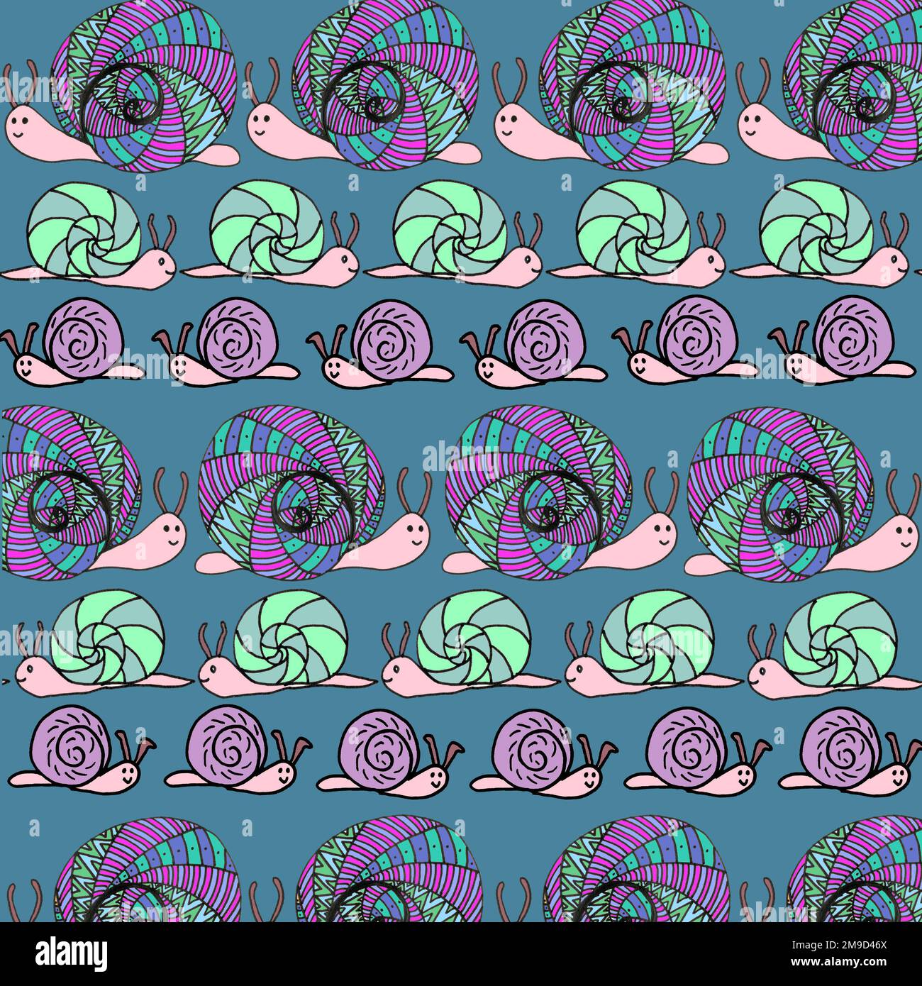 Colourful snails repeating pattern Stock Photo - Alamy