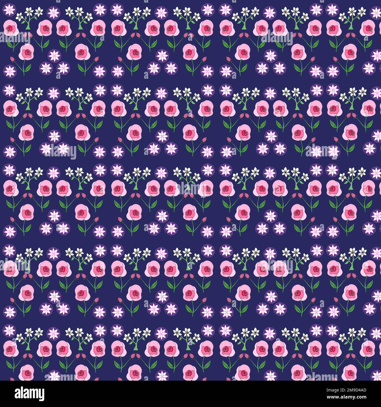 Pink roses repeating pattern Stock Photo - Alamy
