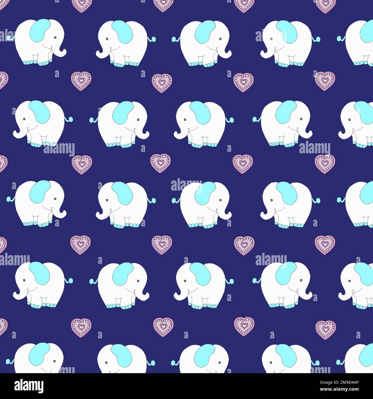 Sweet little baby elephant pattern Stock Photo - Alamy