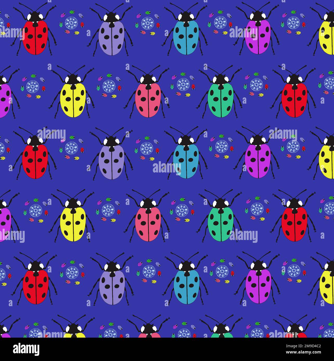 Colourful ladybirds pattern Stock Photo - Alamy