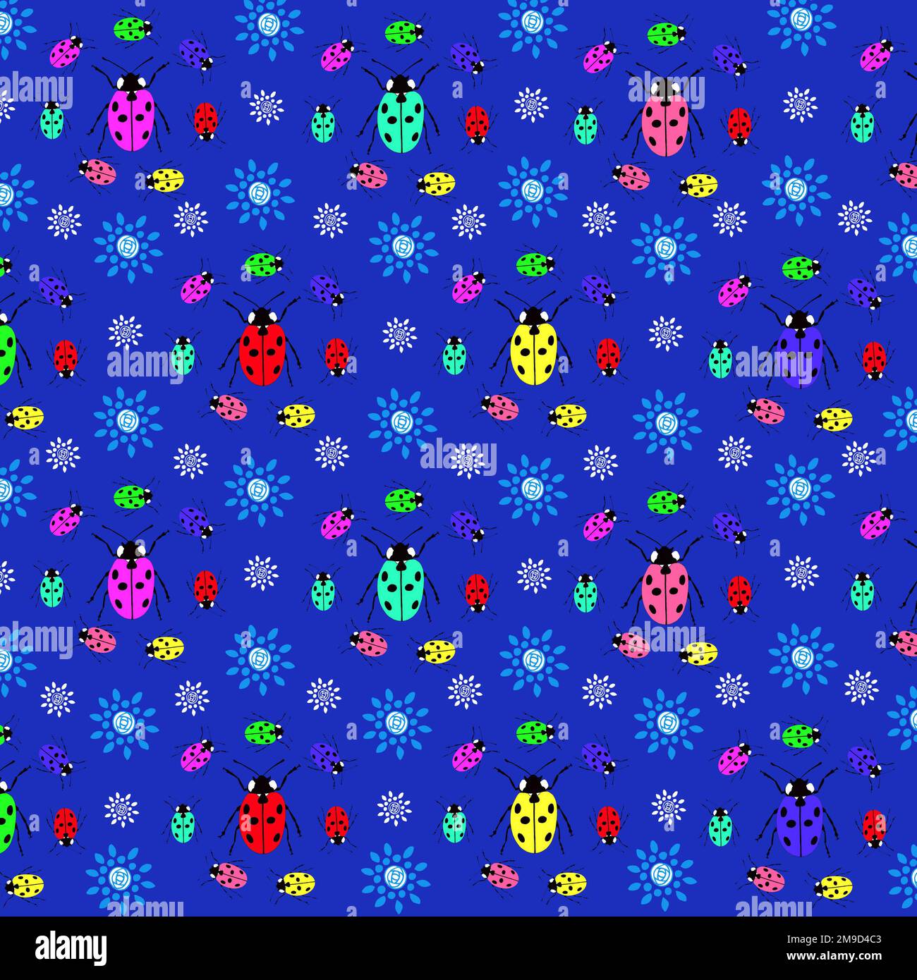 Colourful ladybirds pattern Stock Photo - Alamy