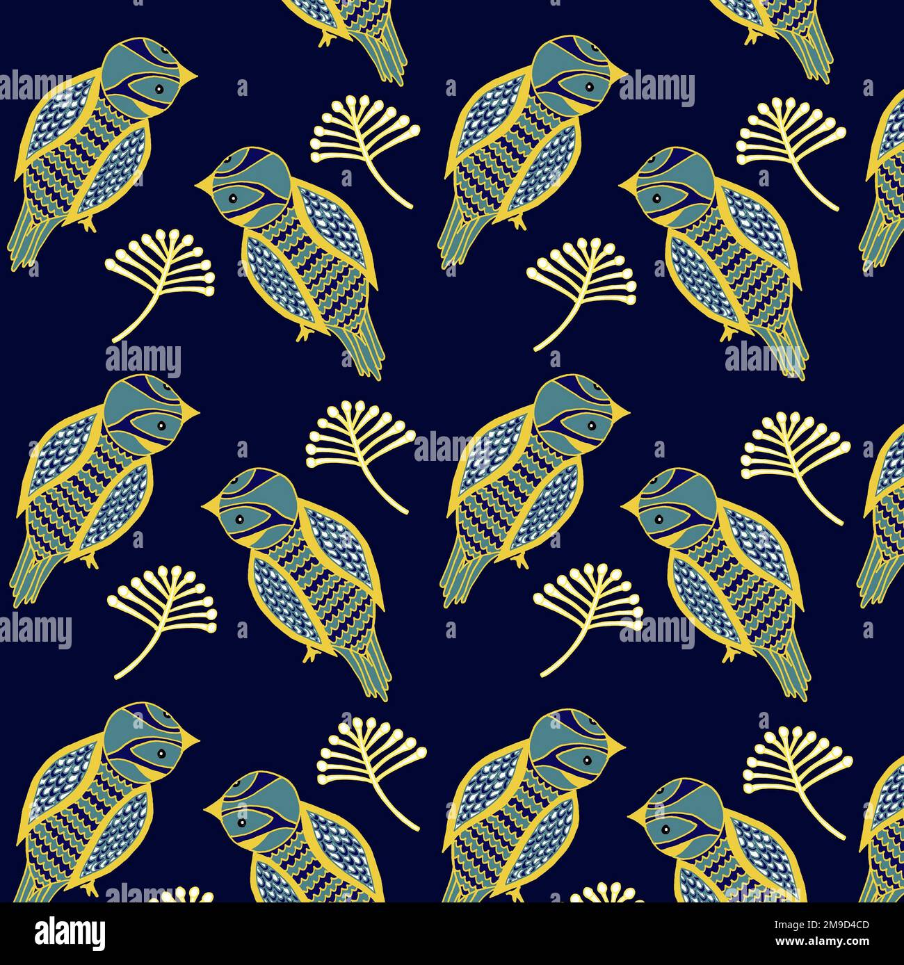 Decorative birds pattern Stock Photo - Alamy