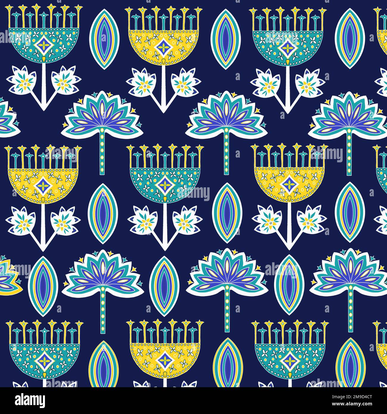 Scandinavian floral pattern Stock Photo - Alamy