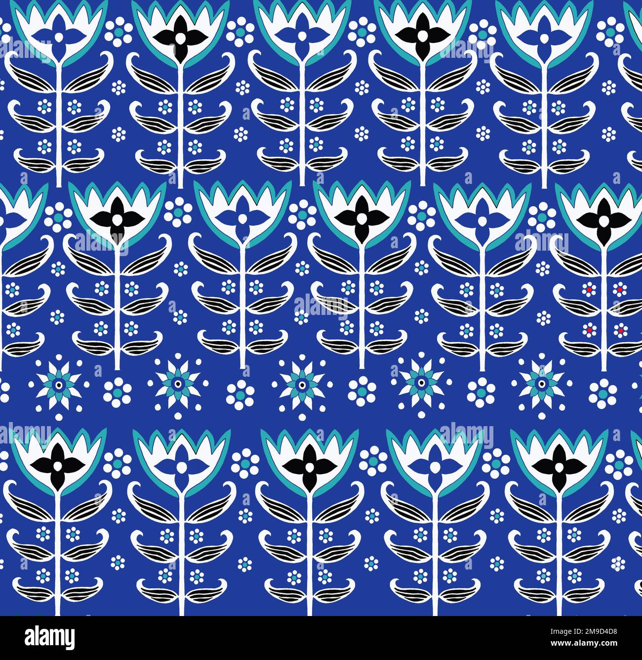 Scandinavian floral pattern Stock Photo - Alamy