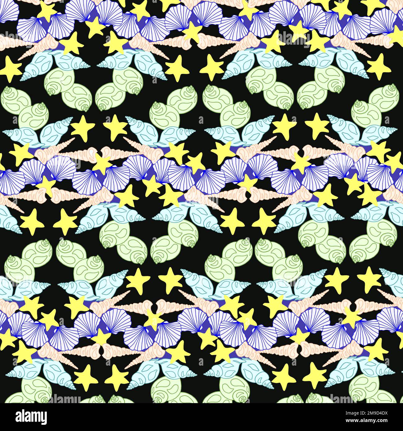 Shells repeating pattern design Stock Photo - Alamy