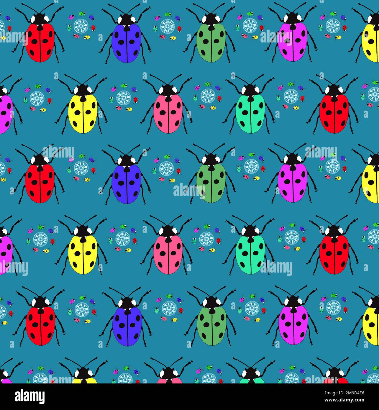 Colourful ladybirds pattern Stock Photo - Alamy