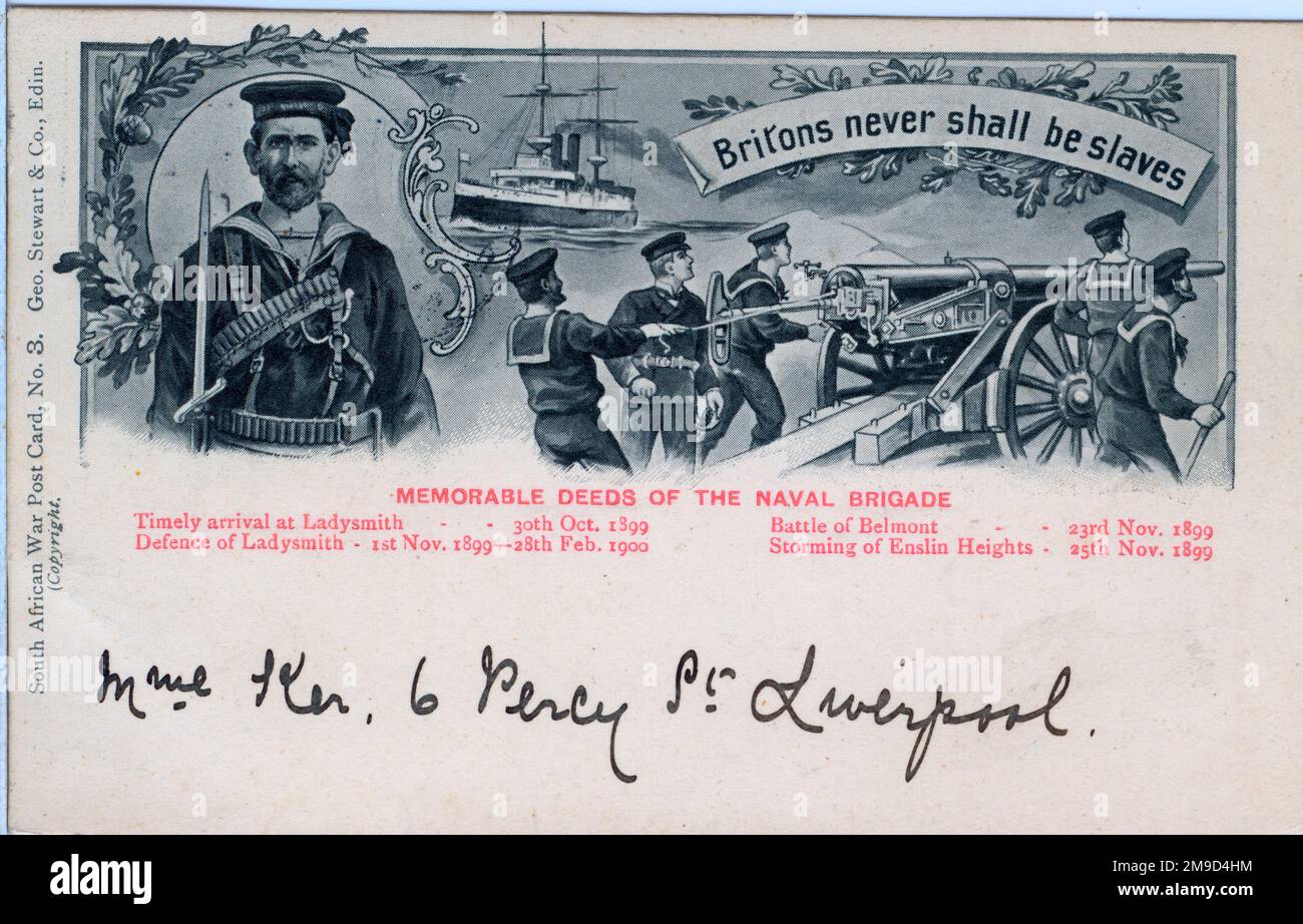 Sailors of the Naval Brigade are shown firing a field gun. In the ...