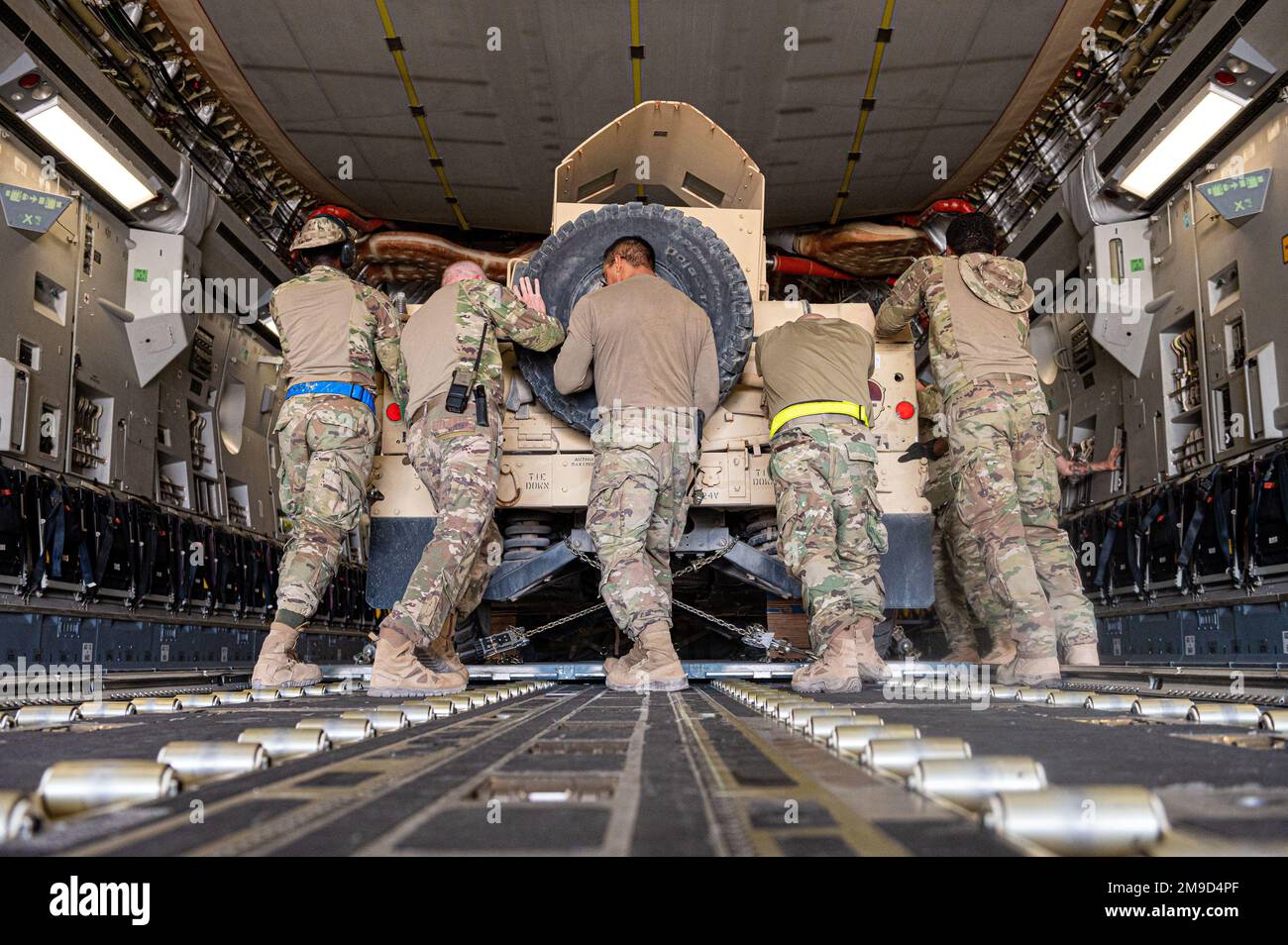 U.S. Airmen with the 378th Expeditionary Logistics Readiness Squadron’s ...
