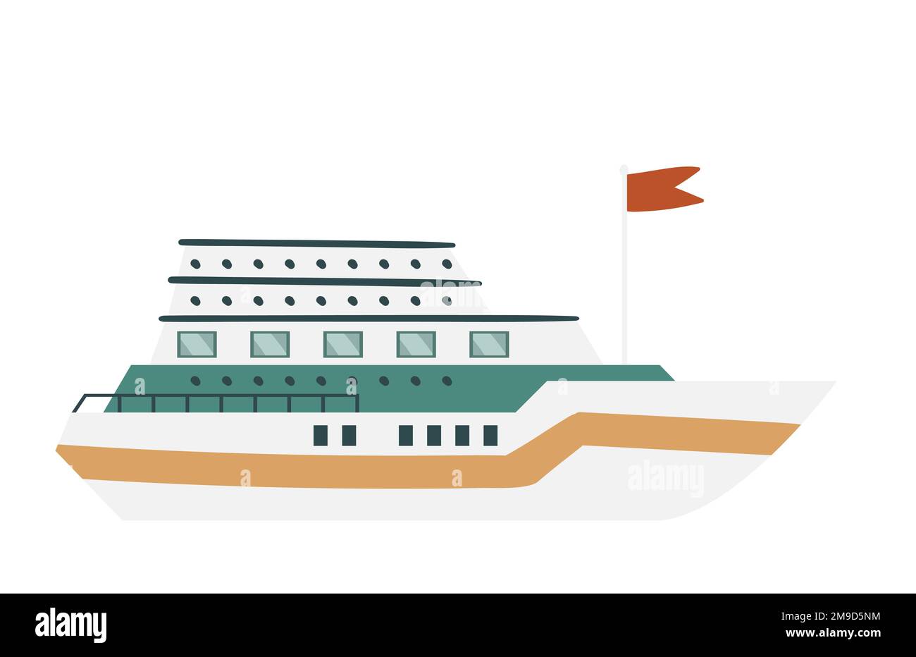 Passenger ship yacht. Travelling marine transport, cruise trip on sea ...
