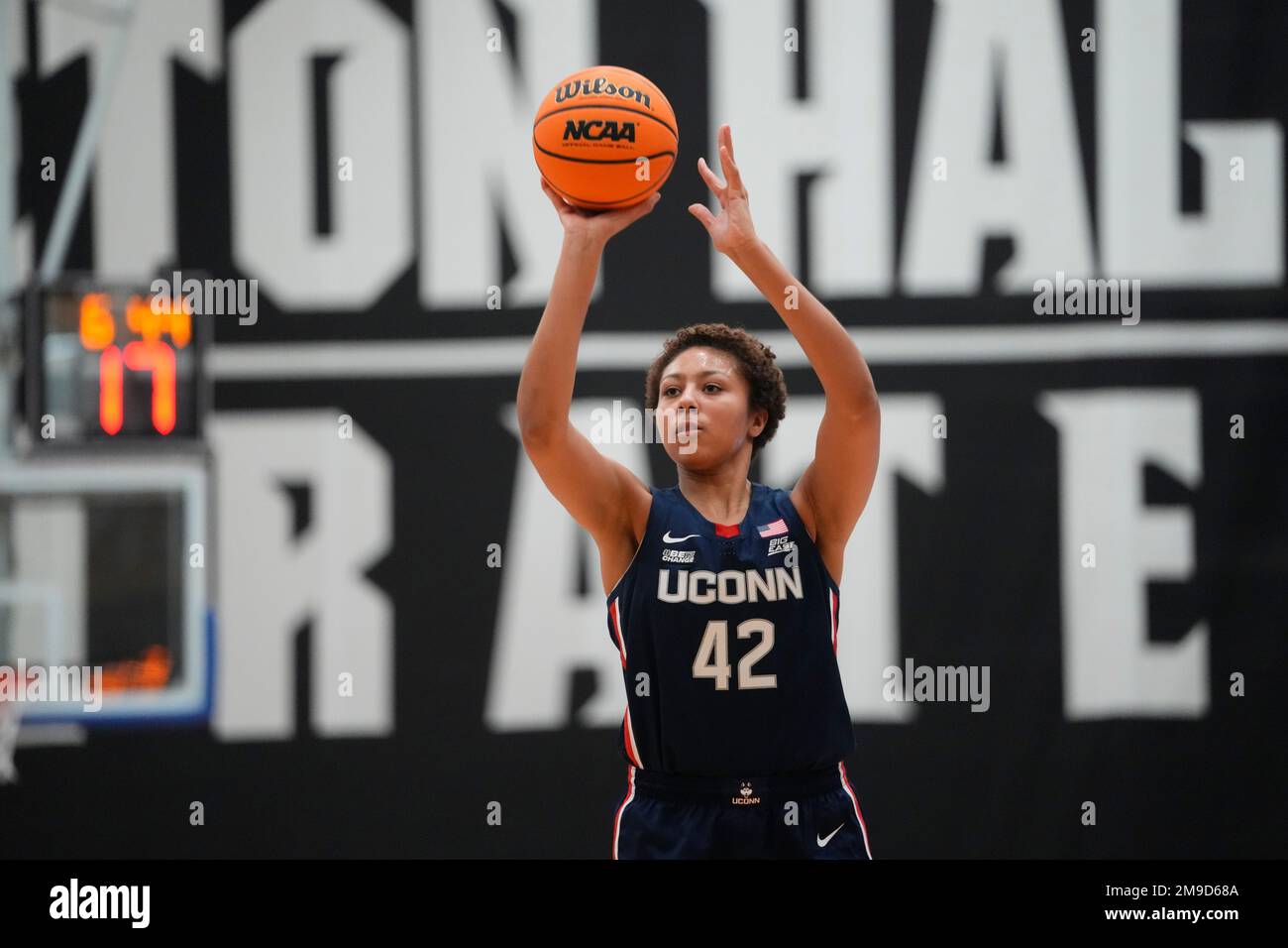 Connecticut's Amari DeBerry (42) shoots a 3-pointer during the second ...