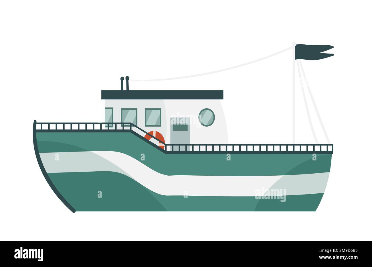 Sea travelling boat. Marine passenger transportation, cruise ship ...