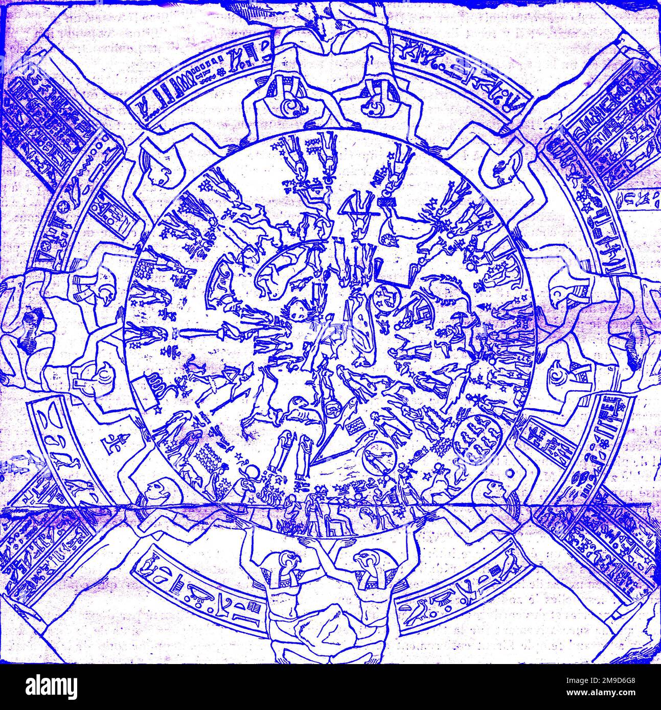 Dendera zodiac, 19th century illustration Stock Photo - Alamy