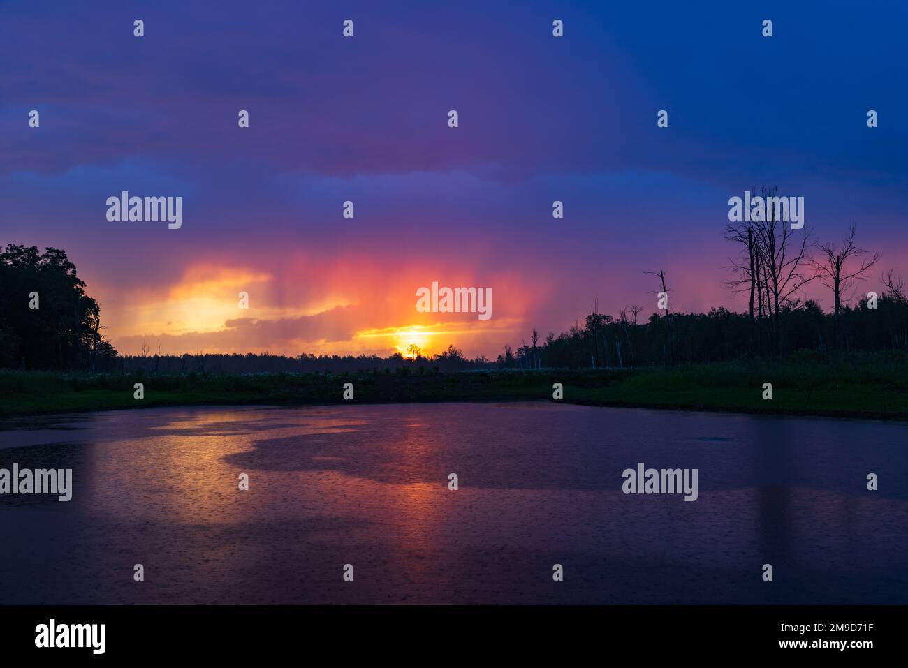 A rainy sunrise in northern Wisconsin Stock Photo - Alamy