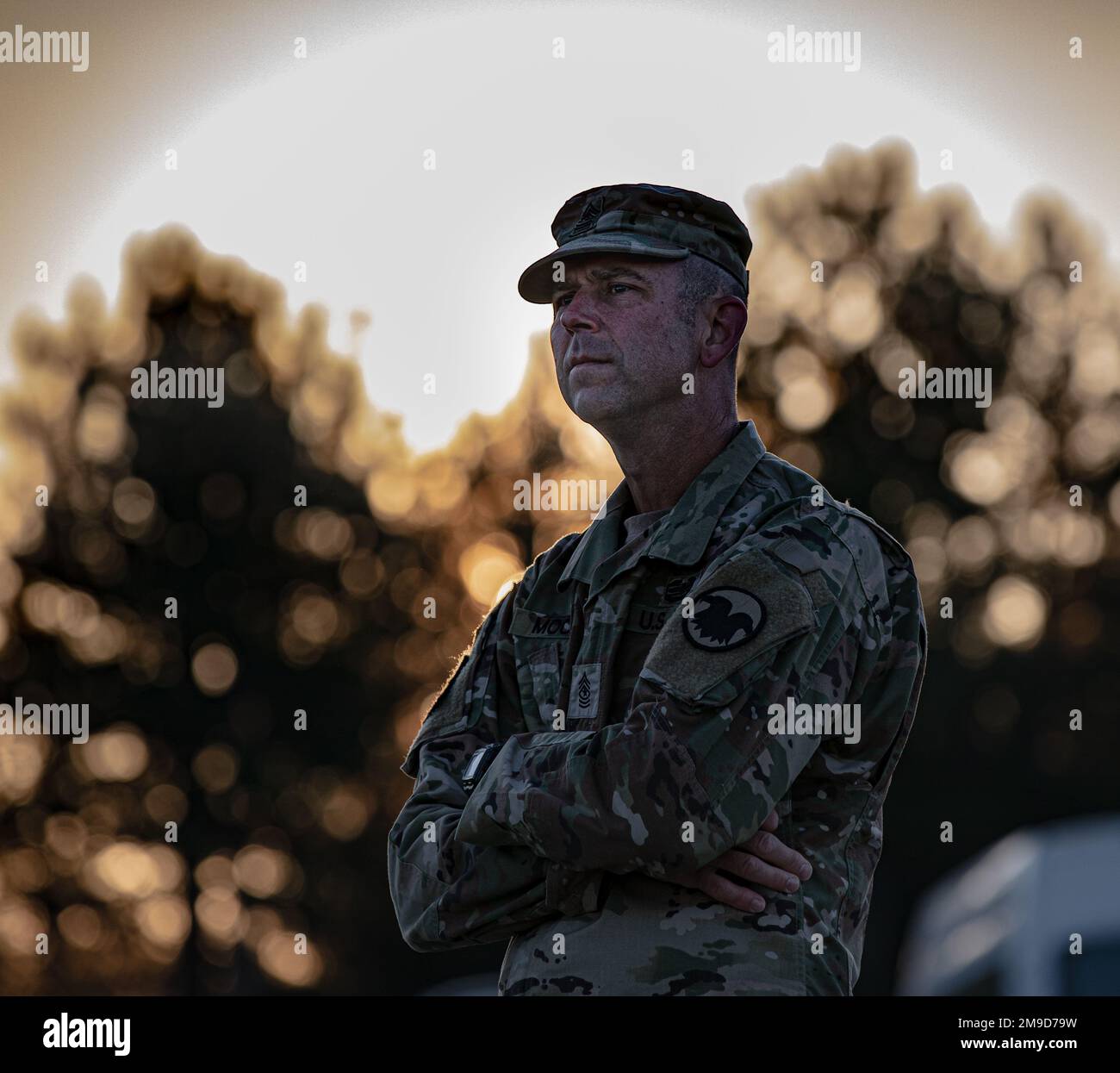 Army Reserve Sgt. Maj. Russell Moore oversees support staff and ...