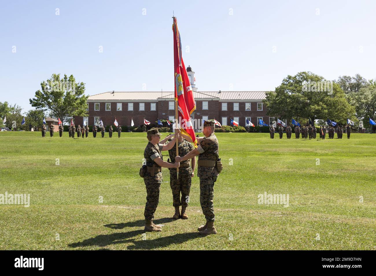 U.S. Marine Corps Col. Karin R. Fitzgerald, incoming commanding officer ...