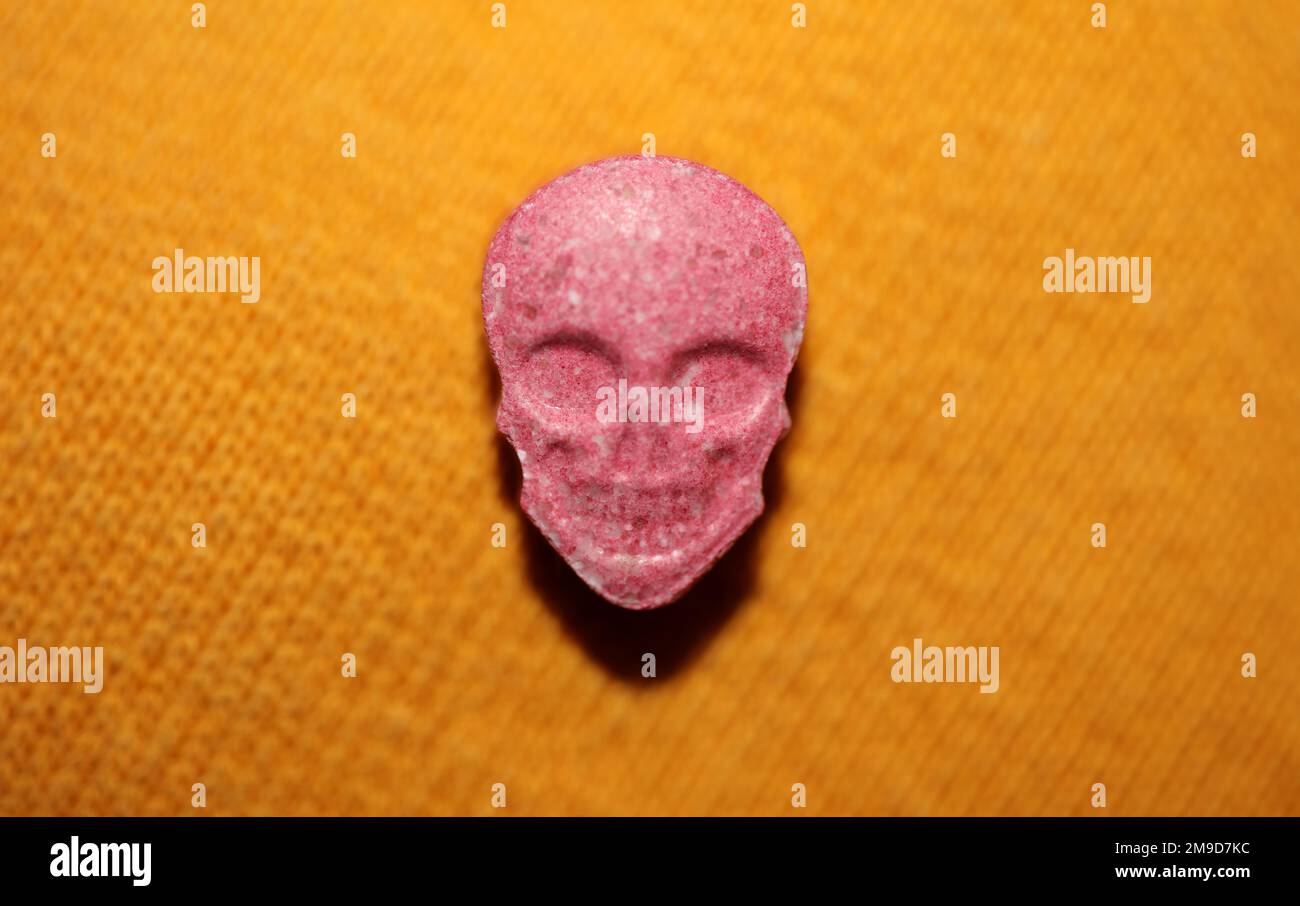 Purple skulls world's strongest ecstasy pills with mdma close up ...