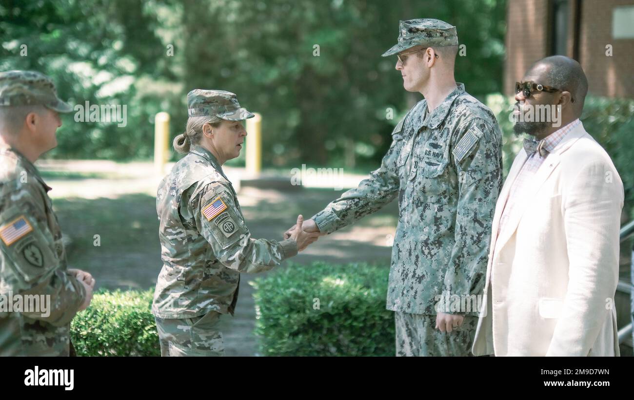 Maj. Gen. Heidi Hoyle, SDDC commanding general. and Command Sgt. Maj. Brian Morrison, SDDC ...