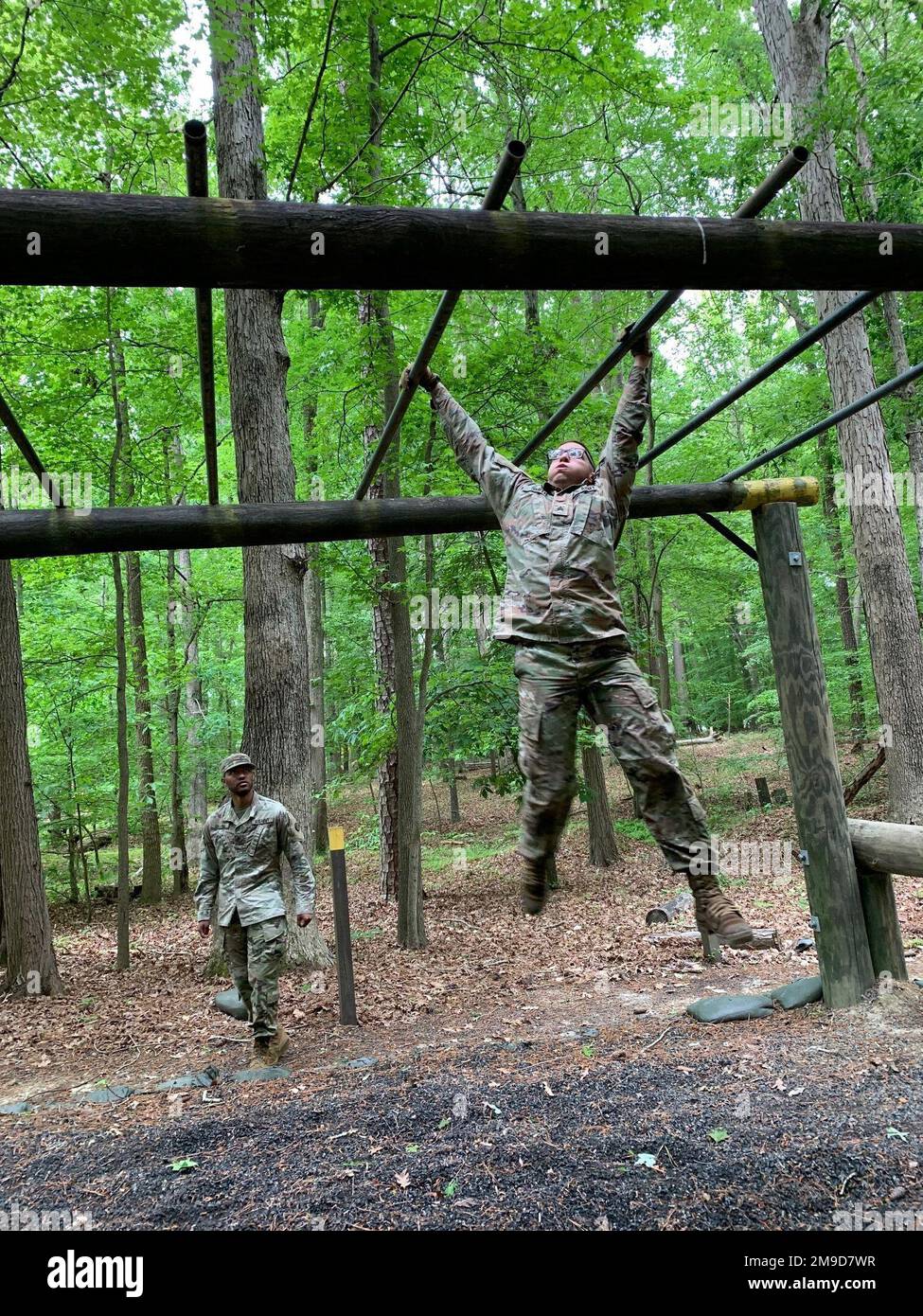 Sgt. Jeremiah Smith completes the tarzan monkey bar event during the ...