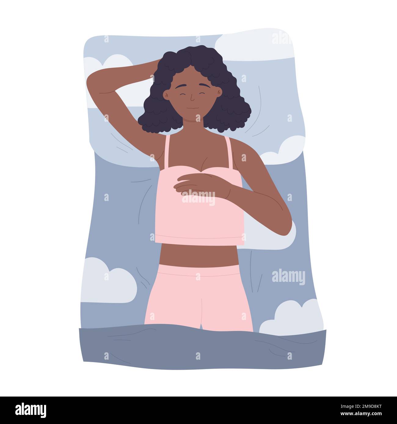 Relaxed Sleeping Girl Time To Sleep Bed Time Dreaming People State