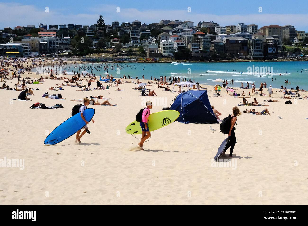 Beachgoers cool off a Bondi Beach, Wednesday, January 18, 2023. (AAP ...