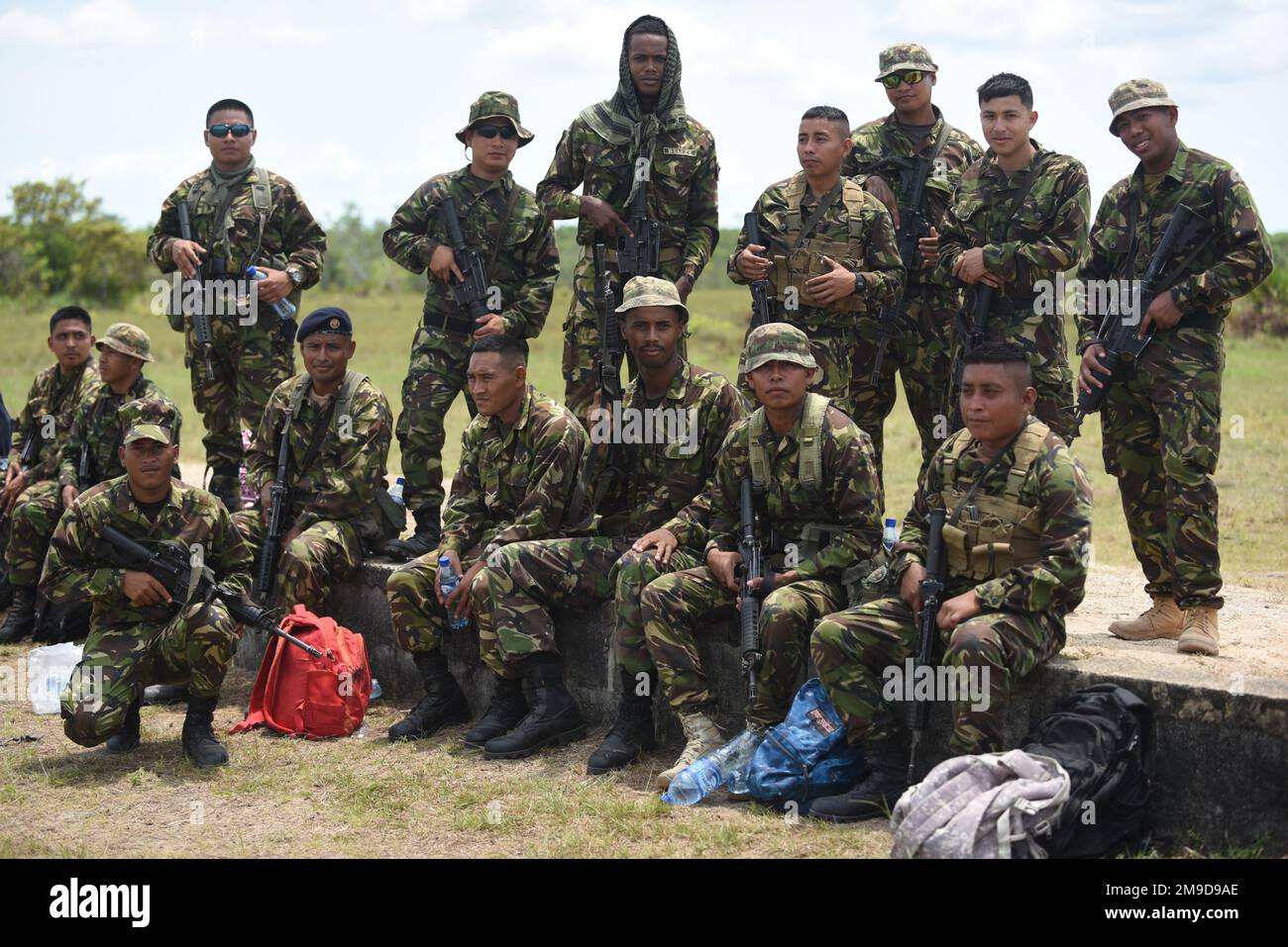 Members of the Belize Defence Force attend a range day during ...