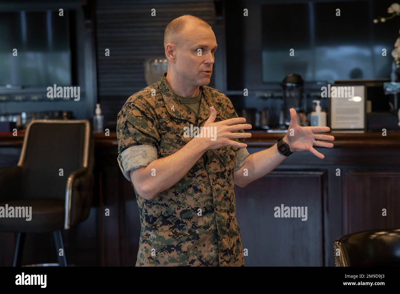 U.S. Marine Corps Col. Douglas Burke, the commanding officer of Combat ...