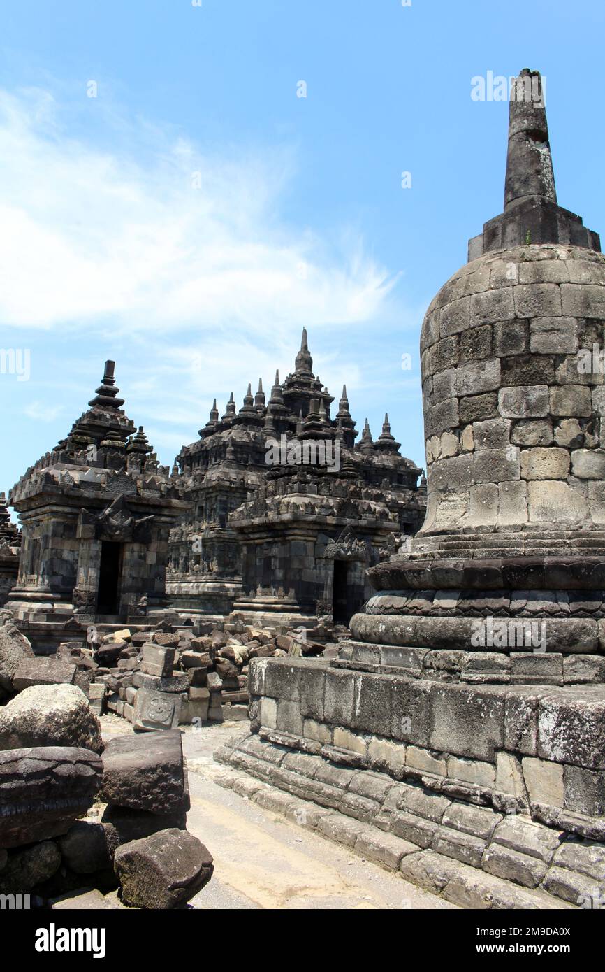 Ruins of Plaosan temple stupa in Java Indonesia. Taken July 2022 Stock ...
