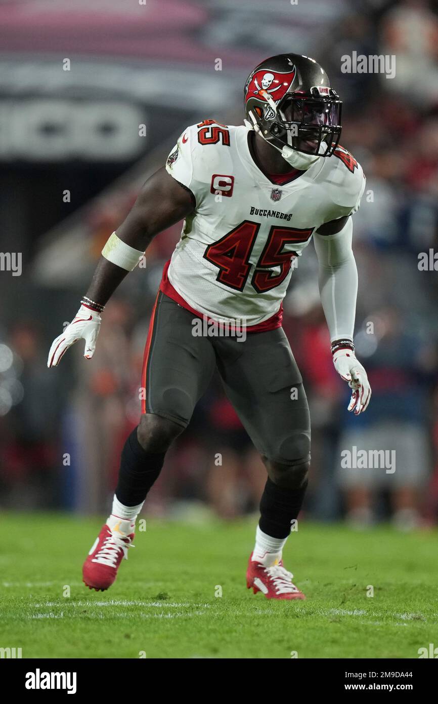 Tampa Bay Buccaneers linebacker Devin White (45) watches the ...