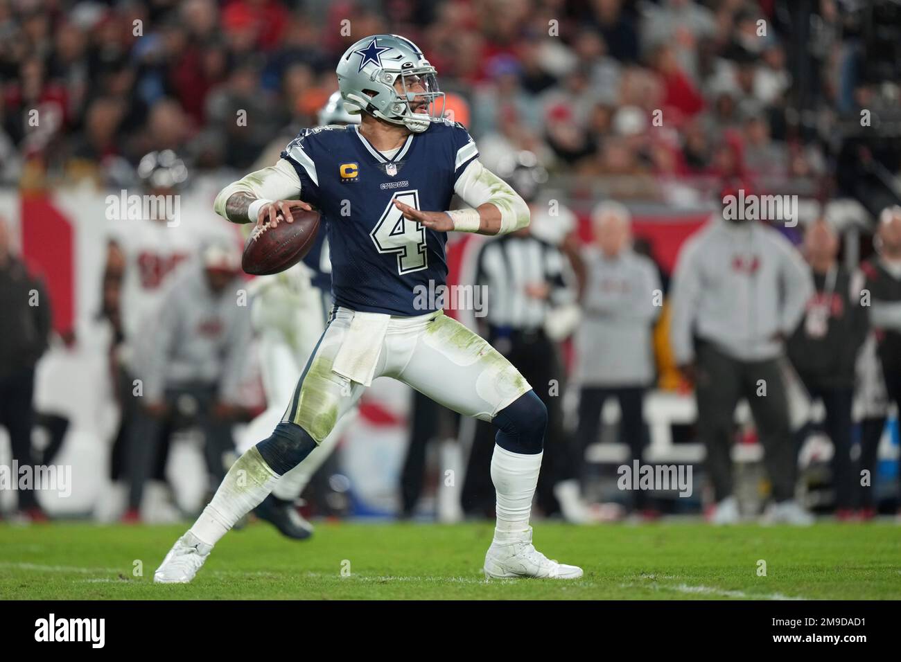 Dallas Cowboys quarterback Dak Prescott (4) makes a pass attempt during ...