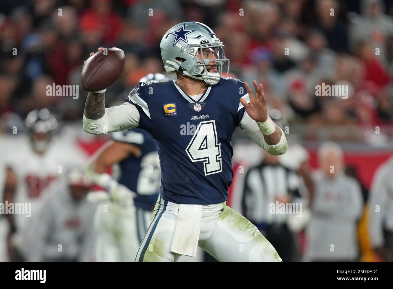 Dallas Cowboys quarterback Dak Prescott (4) makes a pass attempt during ...