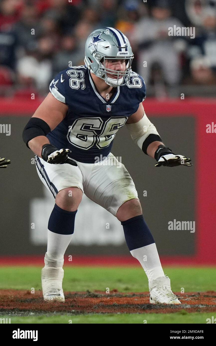 Dallas Cowboys guard Connor McGovern (66) protects the pocket during an ...