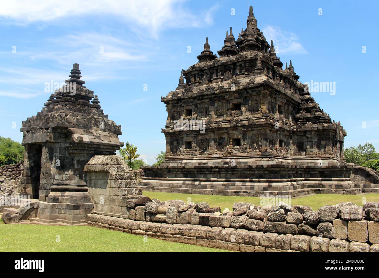 Blue sky above Plaosan temple in Java, Indonesia. Taken in July 2022 ...