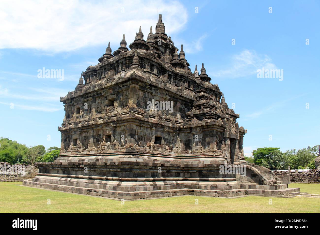 Blue sky above Plaosan temple in Java, Indonesia. Taken in July 2022 ...