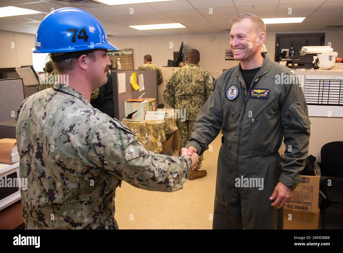 U.S. Navy Capt. Cassidy Norman, commanding officer of the aircraft ...