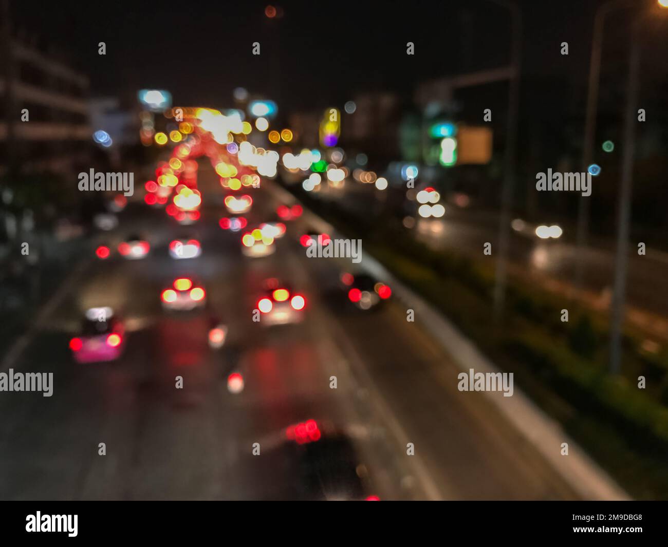 blur of traffic in the city at night background Stock Photo - Alamy