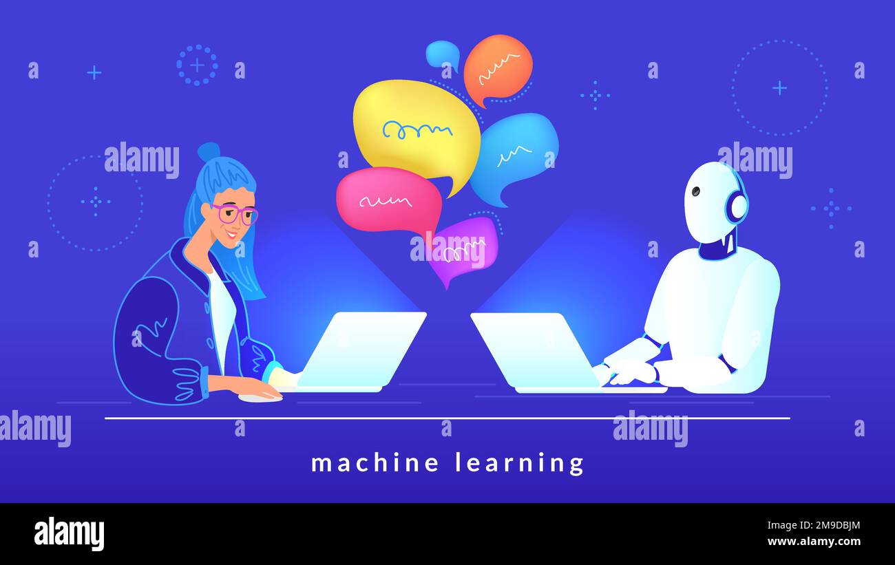 Artificial intelligence and machine learning technology Stock Vector ...