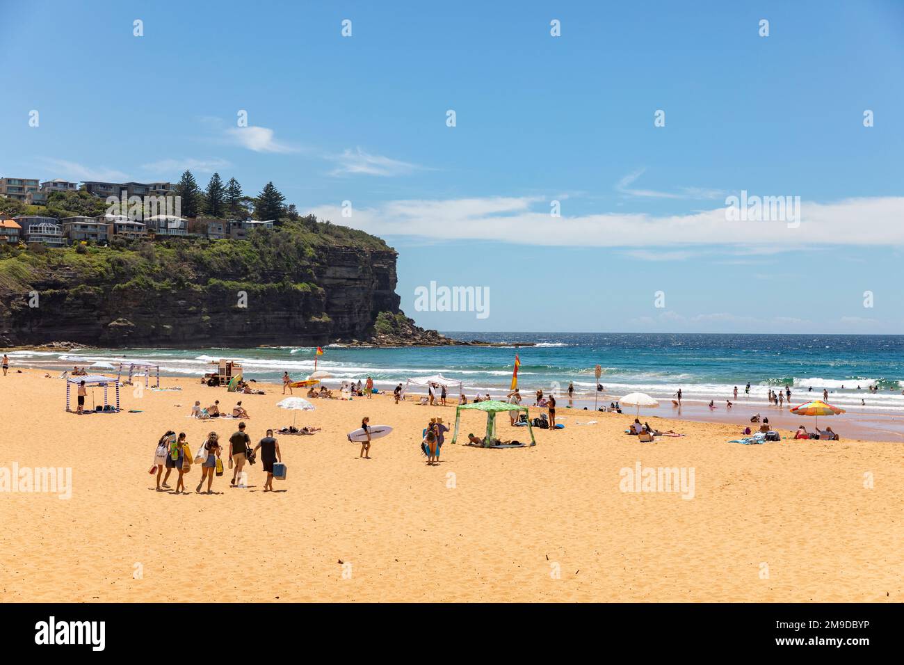 Bilgola Beach Sydney on summers day 2023, group of teenage friend heads ...