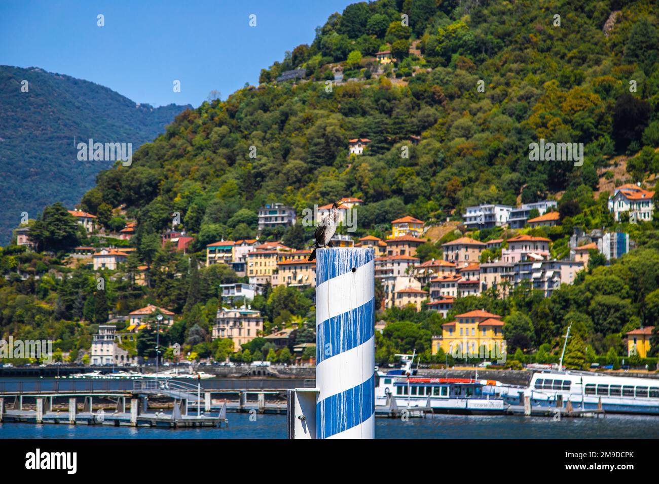 Street and lake views of Como city at the southern tip of Lake Como in ...