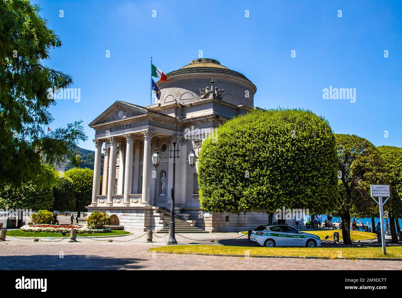 Street and lake views of Como city at the southern tip of Lake Como in ...
