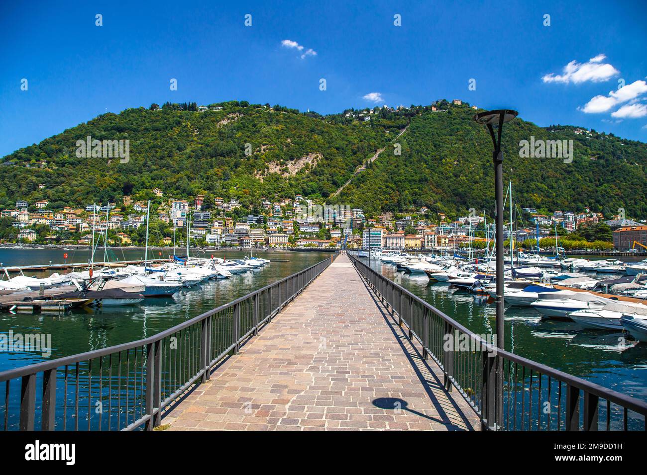 Street and lake views of Como city at the southern tip of Lake Como in ...