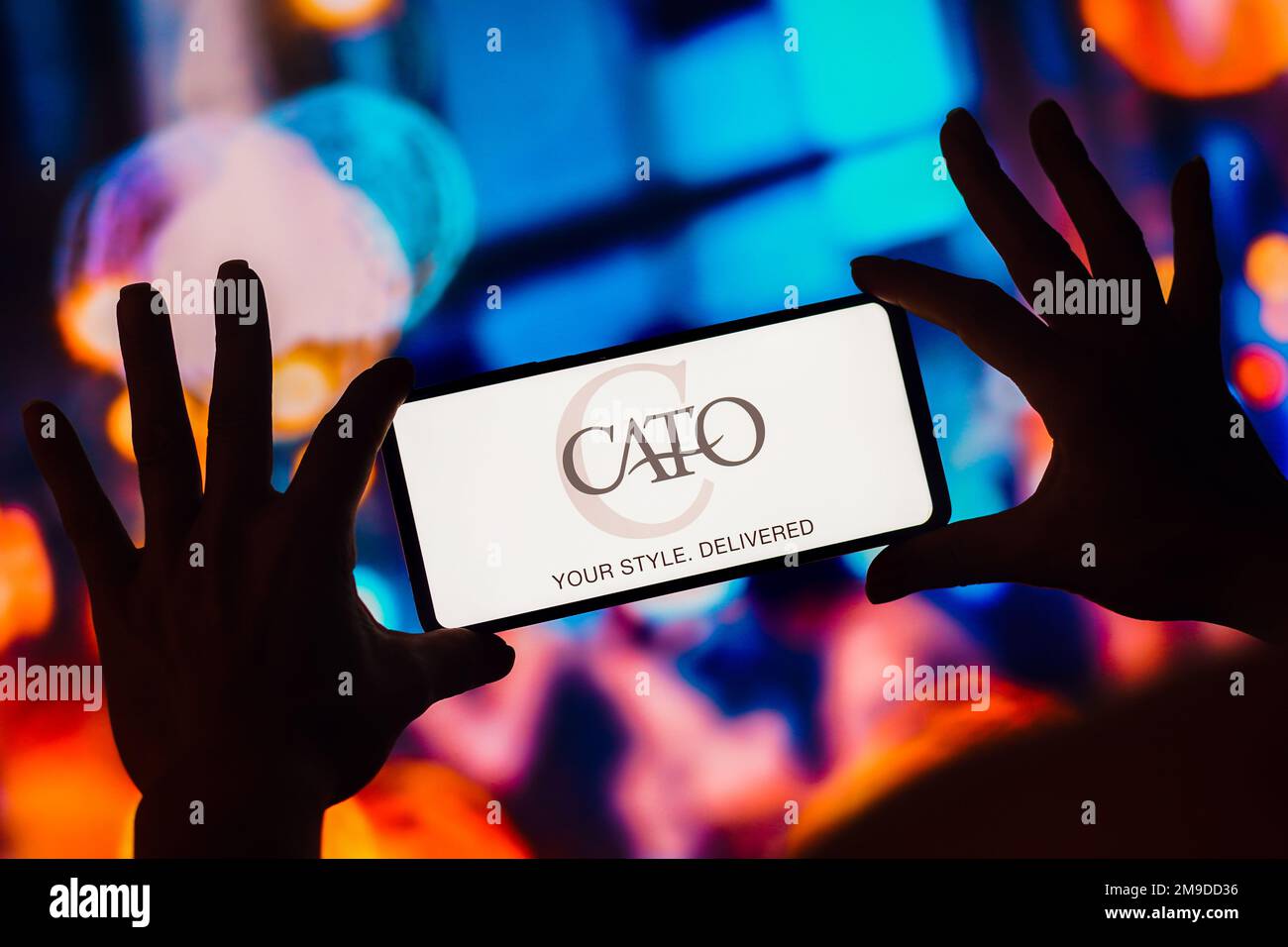 In this photo illustration, the Cato Corporation logo is displayed on a ...