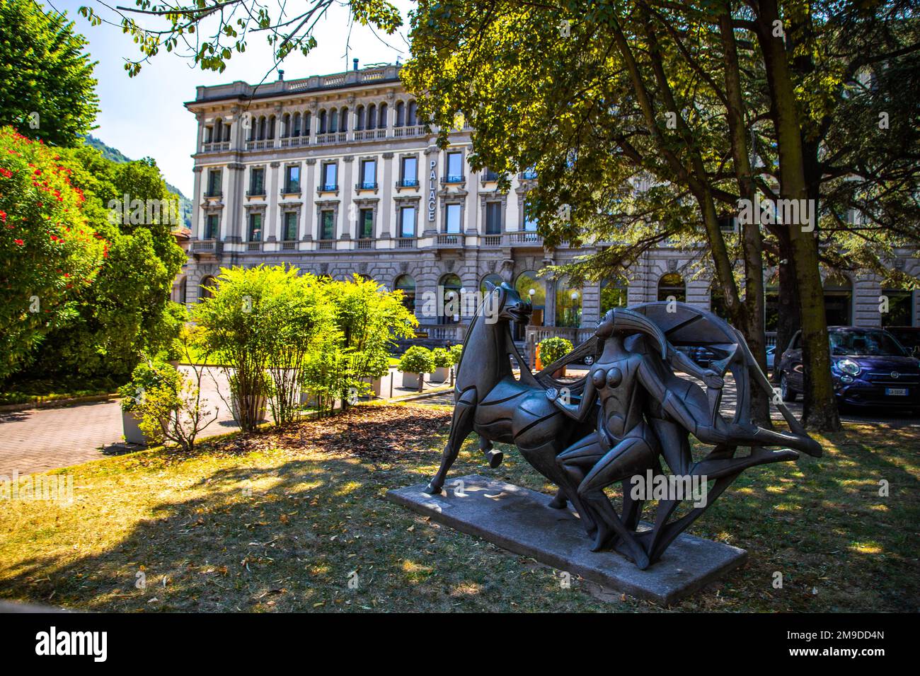 Street and lake views of Como city at the southern tip of Lake Como in ...