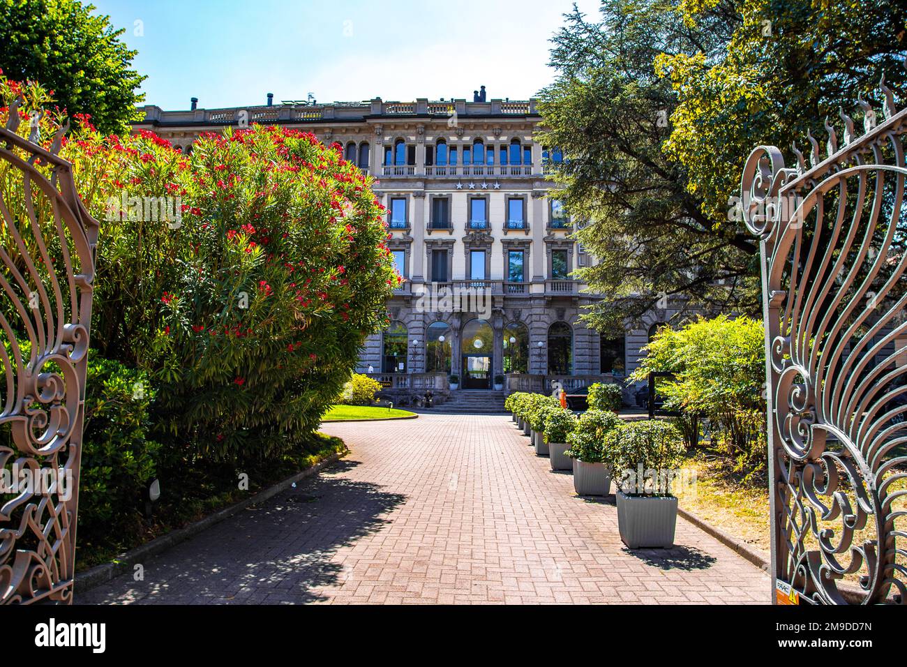 Street and lake views of Como city at the southern tip of Lake Como in ...