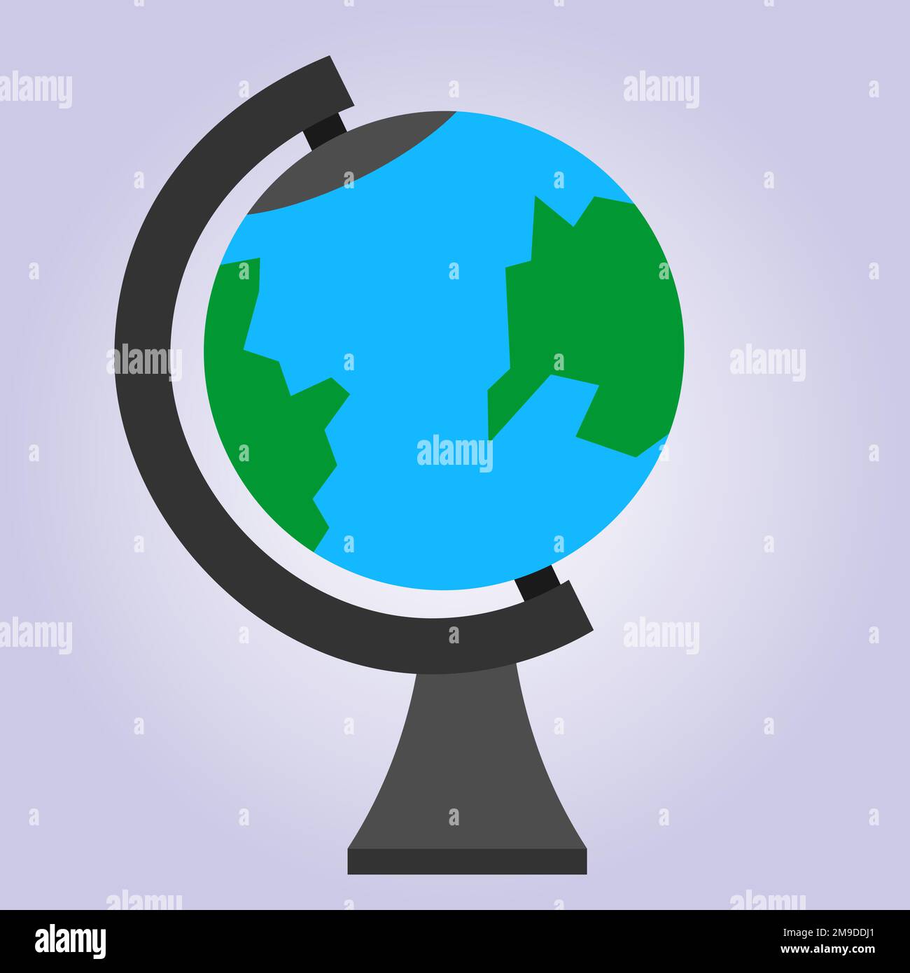 A minimalistic poster of a globe isolated on a purple background Stock ...