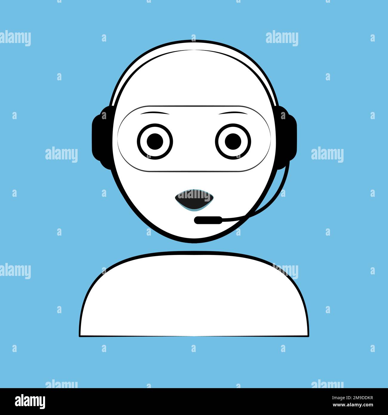 Voice support service chat bot symbol. Robot Online help customer assistant support icon. vector ...
