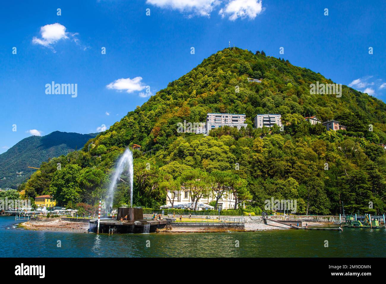 Street and lake views of Como city at the southern tip of Lake Como in ...