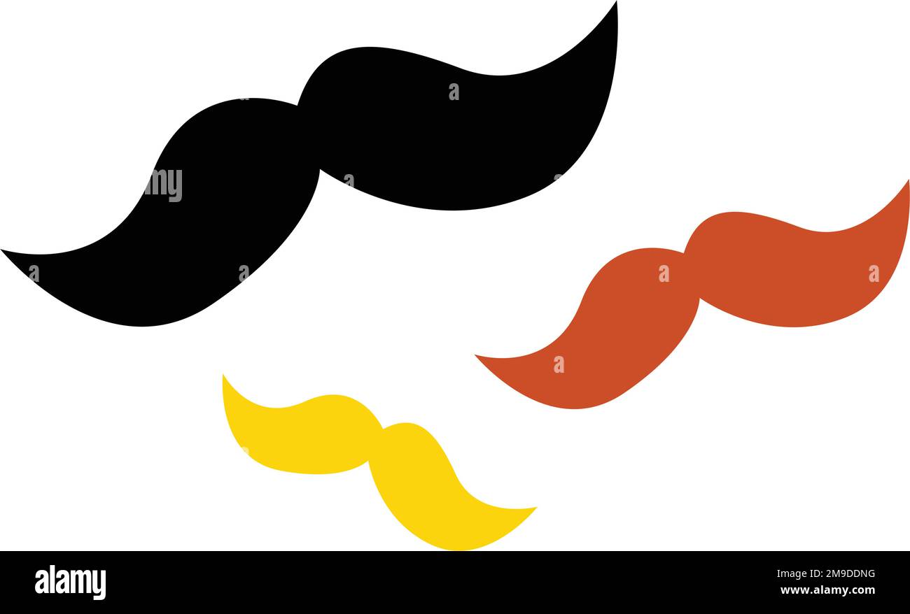 A vector illustration of a set of mustache with different colors and ...