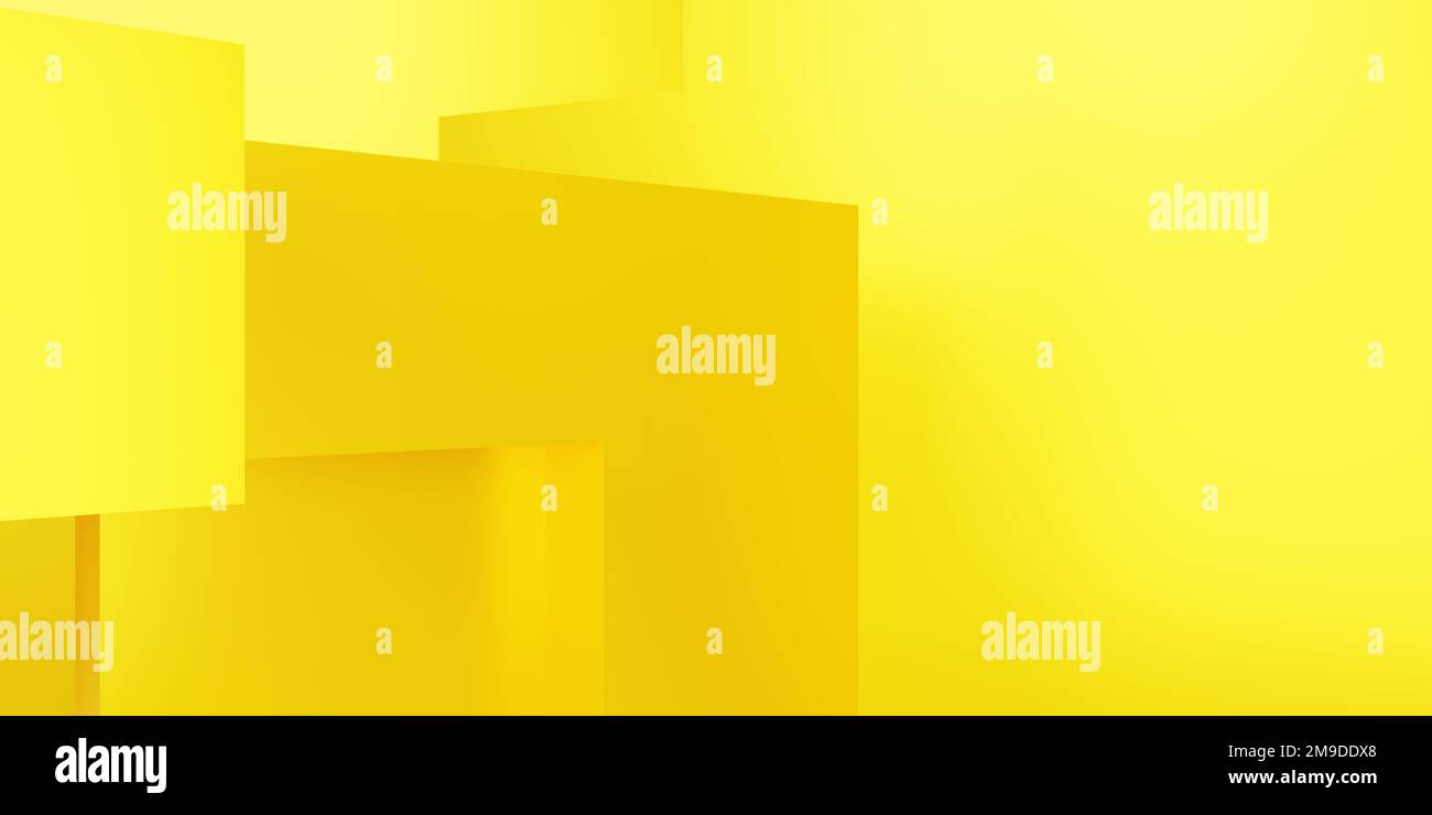 3d rendering of yellow and orange abstract geometric background. Scene ...