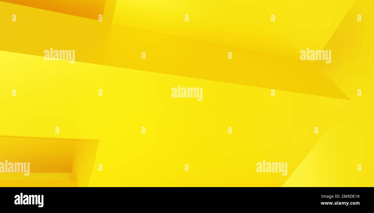 3d rendering of yellow and orange abstract geometric background. Scene ...